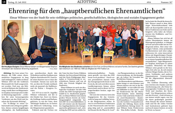 Goldener Ehrenring für Elmar Wibmer – Freie Wähler Ortsverband Altötting Goldener Ehrenring für Elmar Wibmer – Freie Wähler Ortsverband Altötting